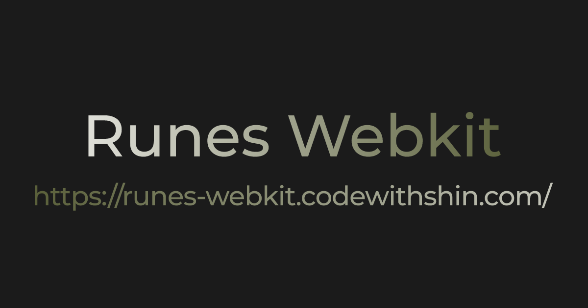 Runes Webkit