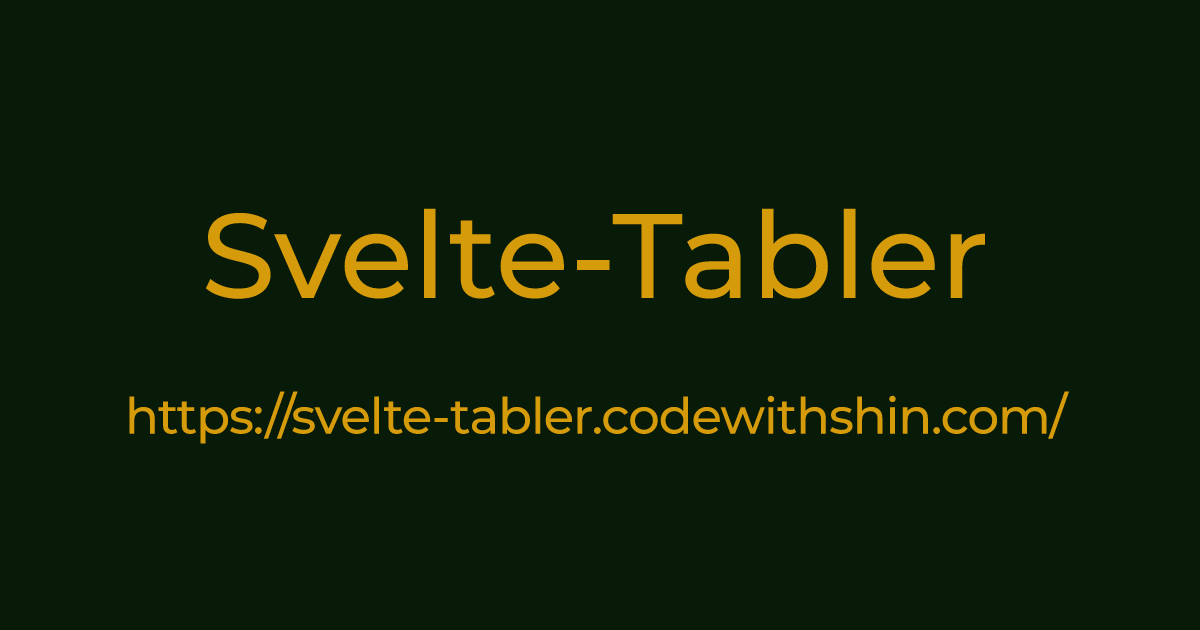 Svelte Tabler Svelte Tabler
